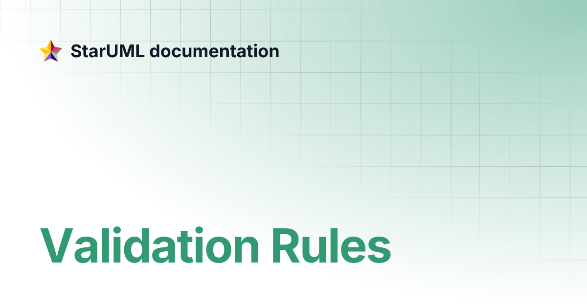 Validation Rules | StarUML documentation