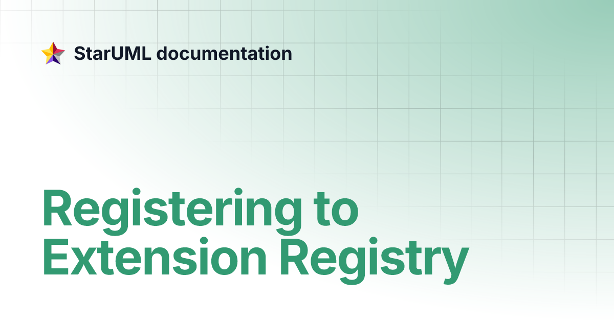 Registering to Extension Registry | StarUML documentation