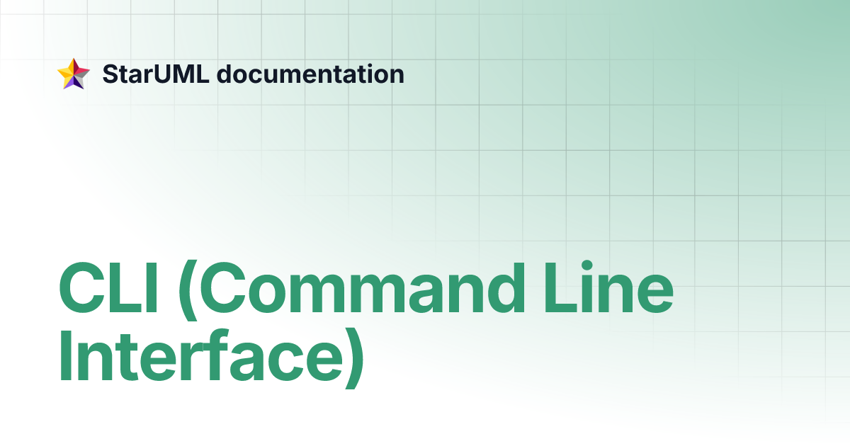 CLI (Command Line Interface) | StarUML documentation